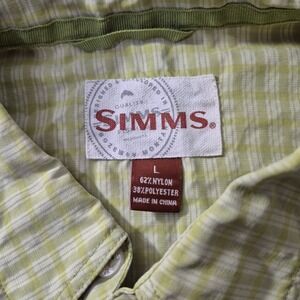 Simms | Shirts | Simms Fishing Shirt Men L Yellow Plaid Nylon ...